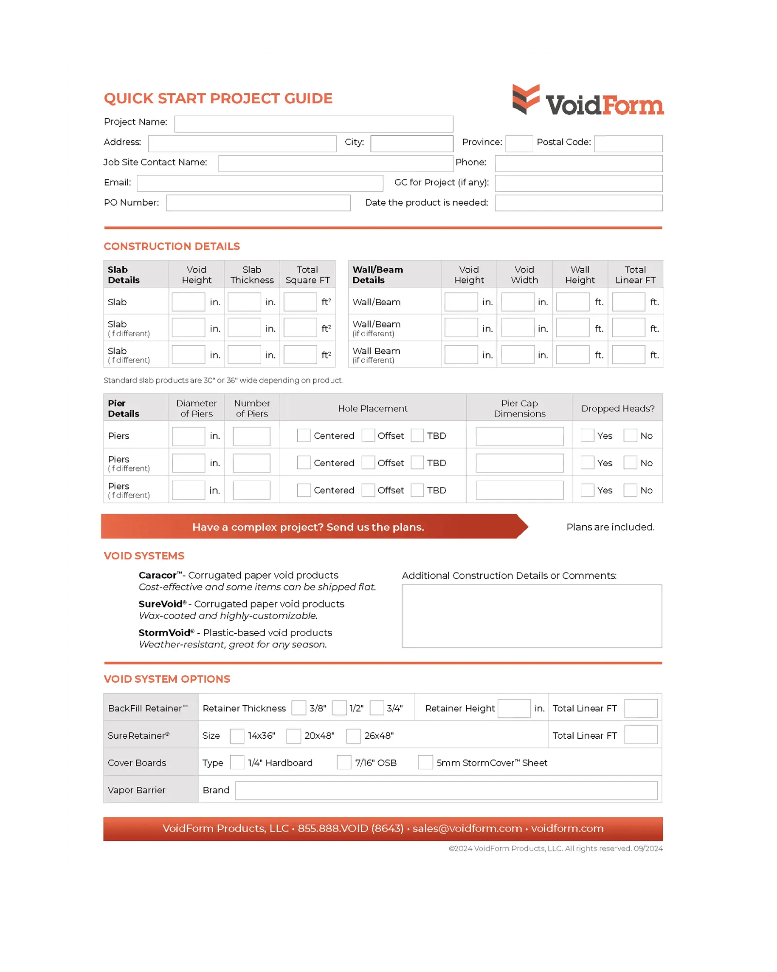 StormVoid Systems Specifications Thank You for Downloading | VoidForm